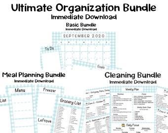 Printable Ultimate Organization Bundle Meal Planning | Etsy