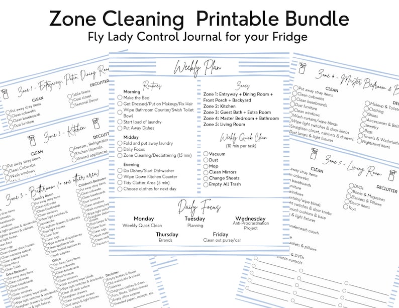 Printable Flylady Control Journal, Fly Lady Planner, Zone Cleaning ...