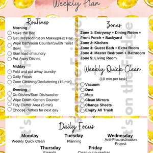 Printable Flylady Control Journal, Fly Lady Planner, Zone Cleaning ...