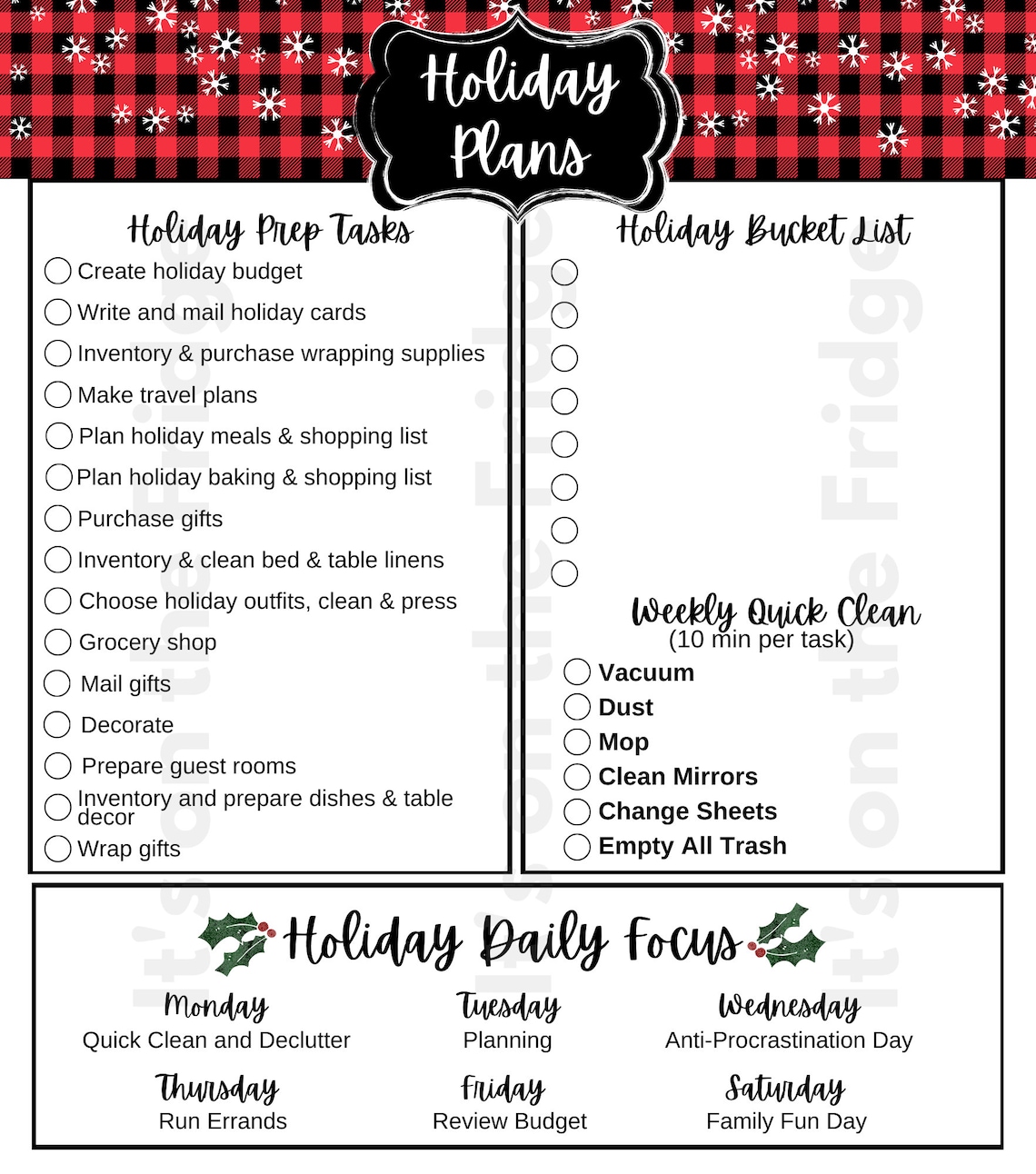 Printable Holiday Planner, Christmas Planner, Flylady Control Journal ...