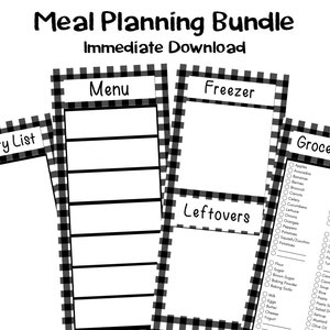 Printable Menu Planning Bundle, Grocery List, Inventory Printable ...