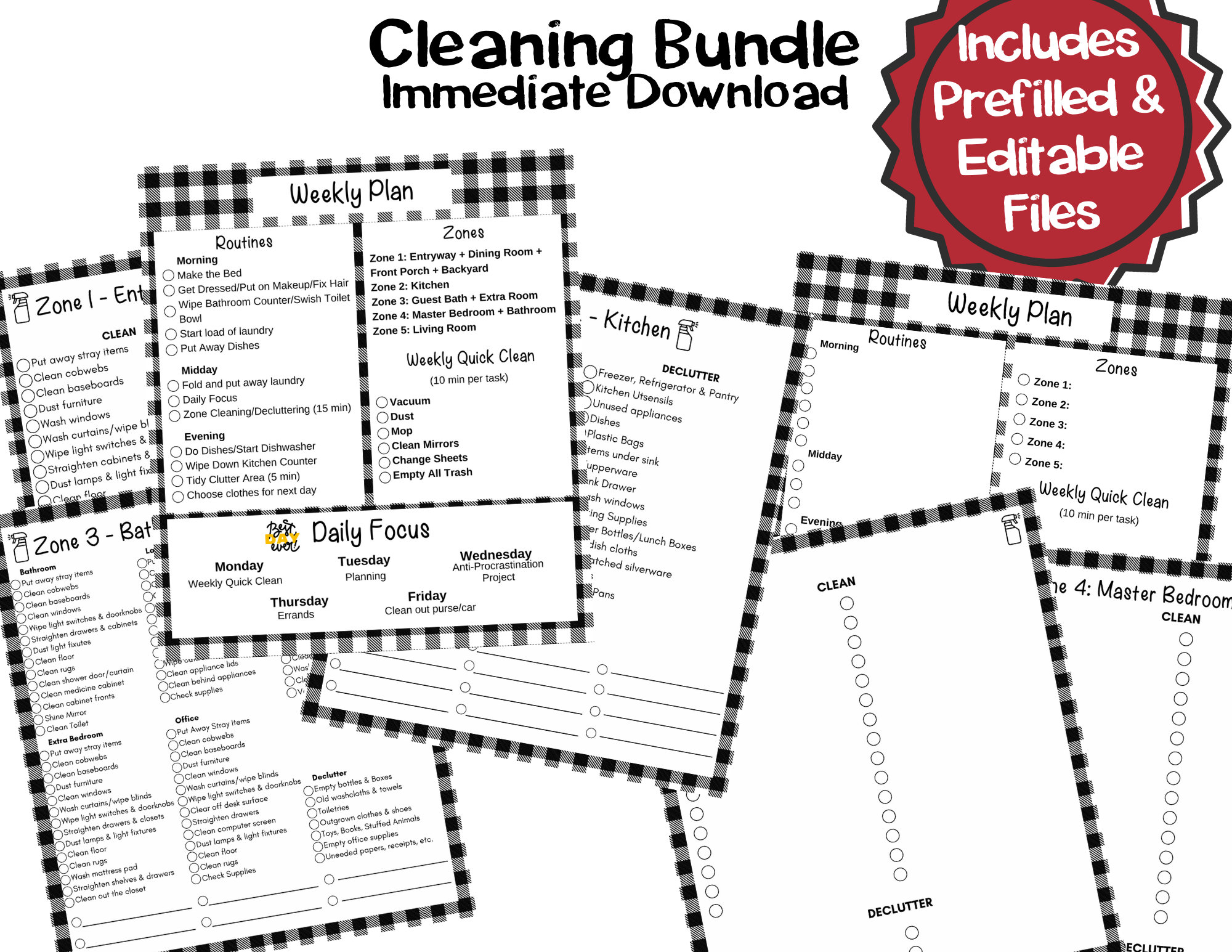 Printable Flylady Control Journal, Fly Lady Planner, Zone Cleaning ...