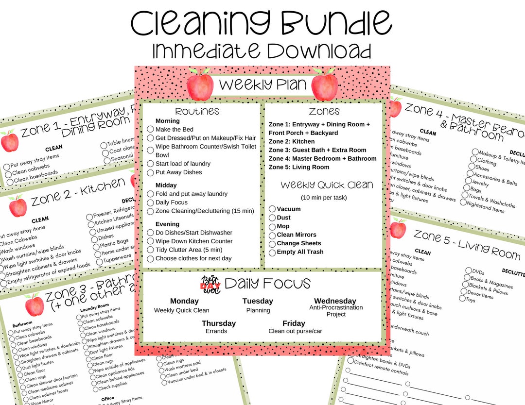 Printable Flylady Control Journal, Fly Lady Planner, Zone Cleaning ...