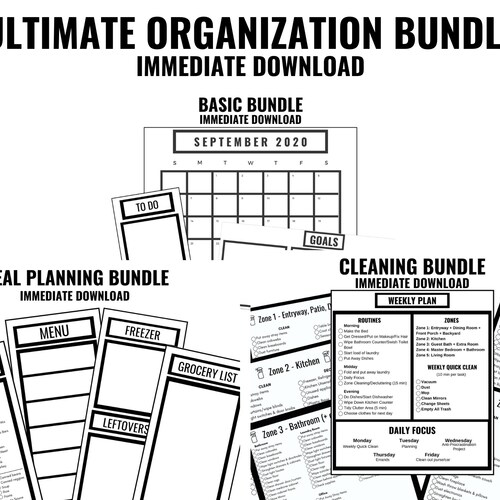 Printable Ultimate Organization Bundle Meal Planning - Etsy
