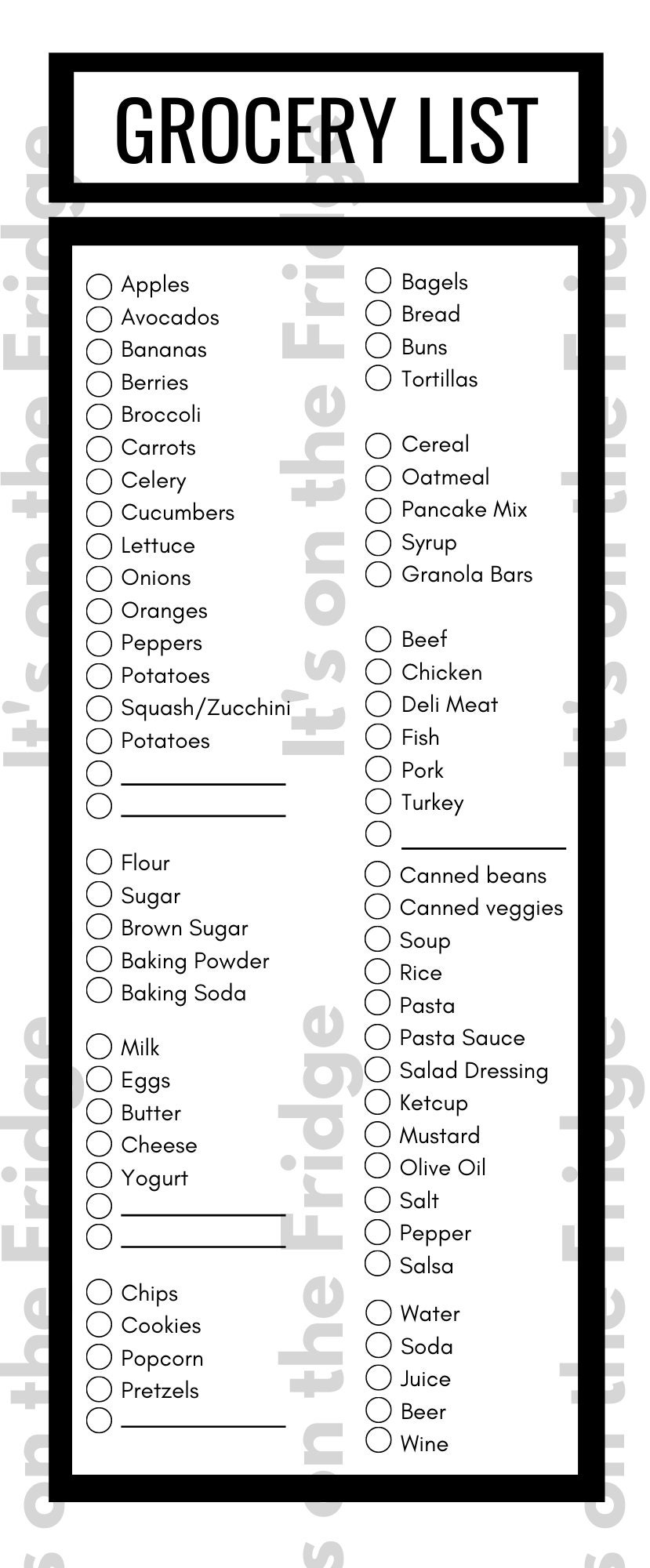 Printable Menu Planning Bundle, Grocery List, Inventory, Simple, Modern ...