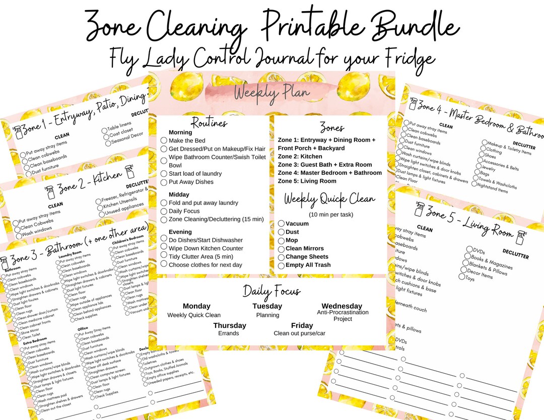 Printable Flylady Control Journal, Fly Lady Planner, Zone Cleaning ...