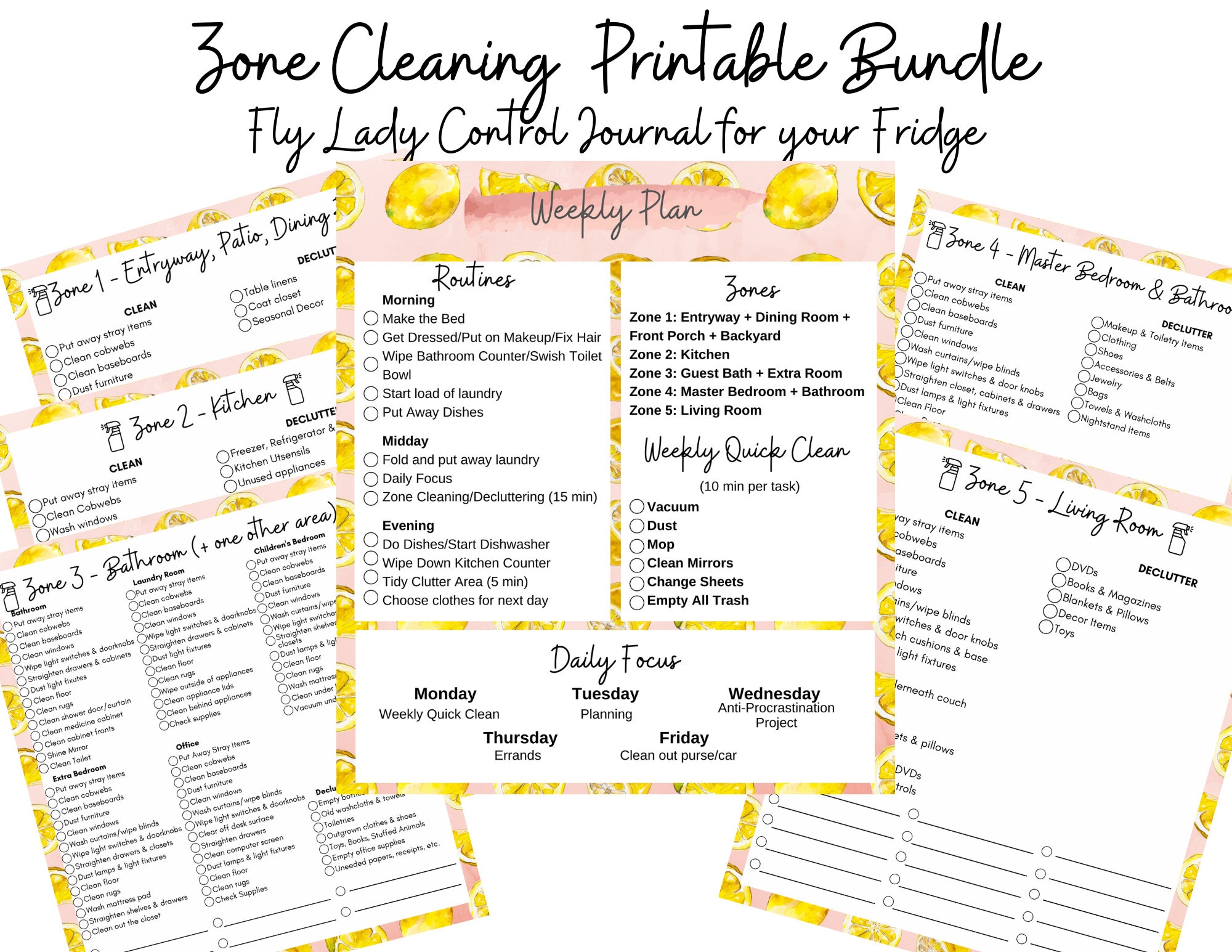 Printable Flylady Control Journal, Fly Lady Planner, Zone Cleaning ...