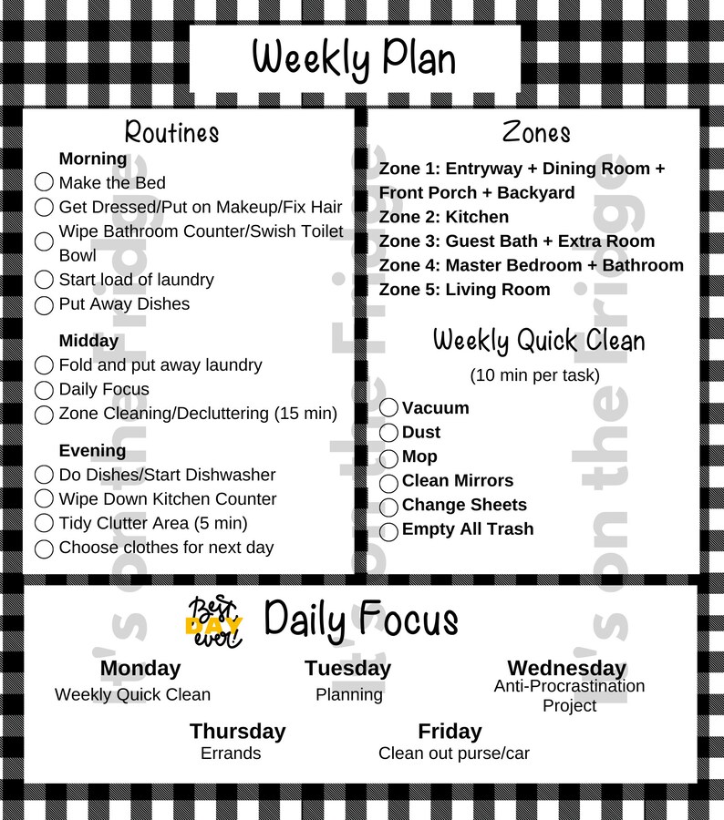 Printable Ultimate Organization Bundle, Meal Planning, Cleaning Routine ...