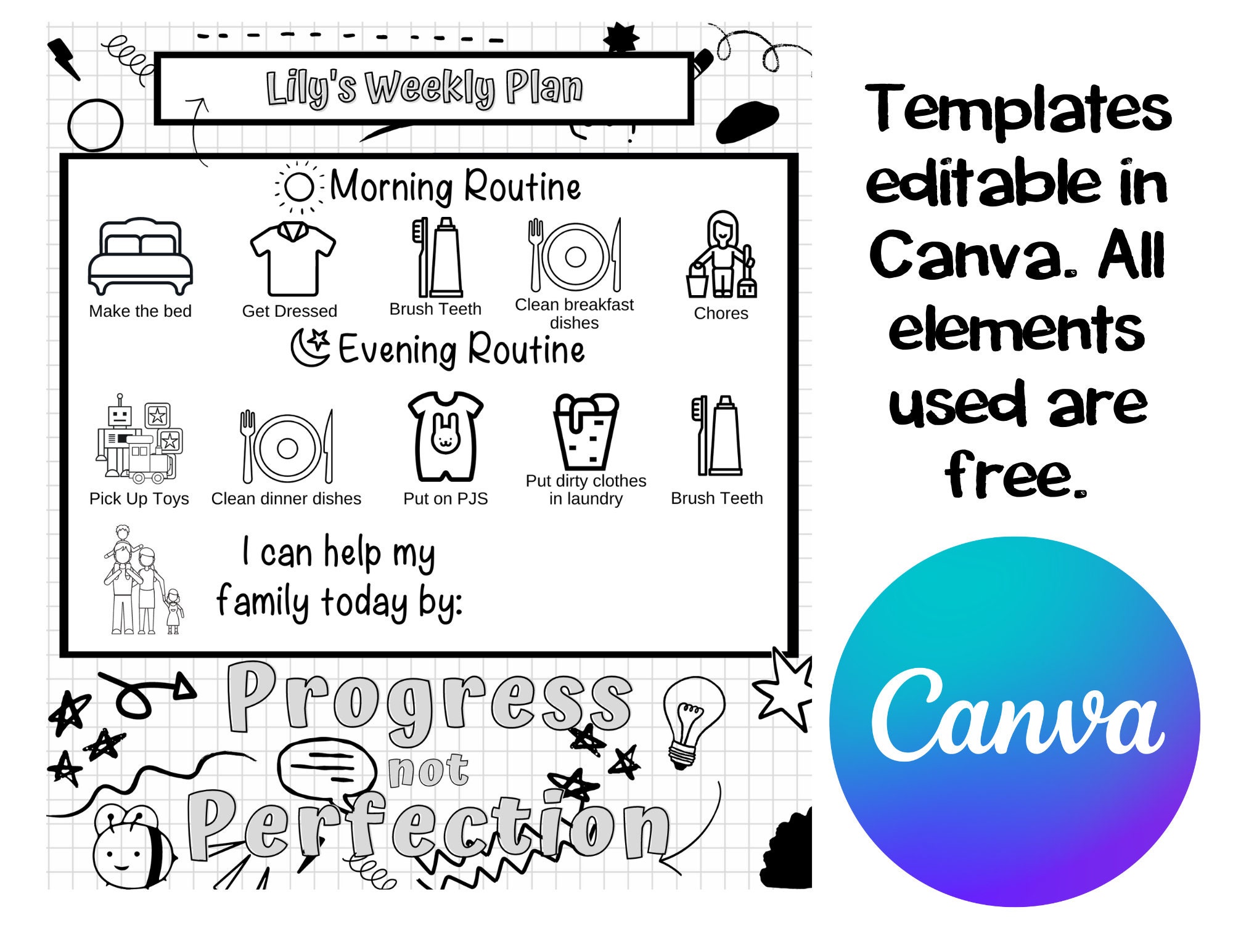 Kids Zone Cleaning Chore Chart, Flylady Kids Printables, Visual Chore ...