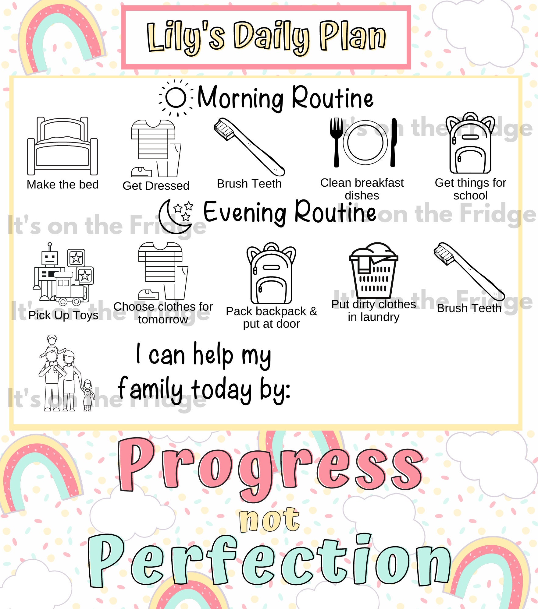 Kids Zone Cleaning Chore Chart, Flylady Kids Printables, Visual Chore ...
