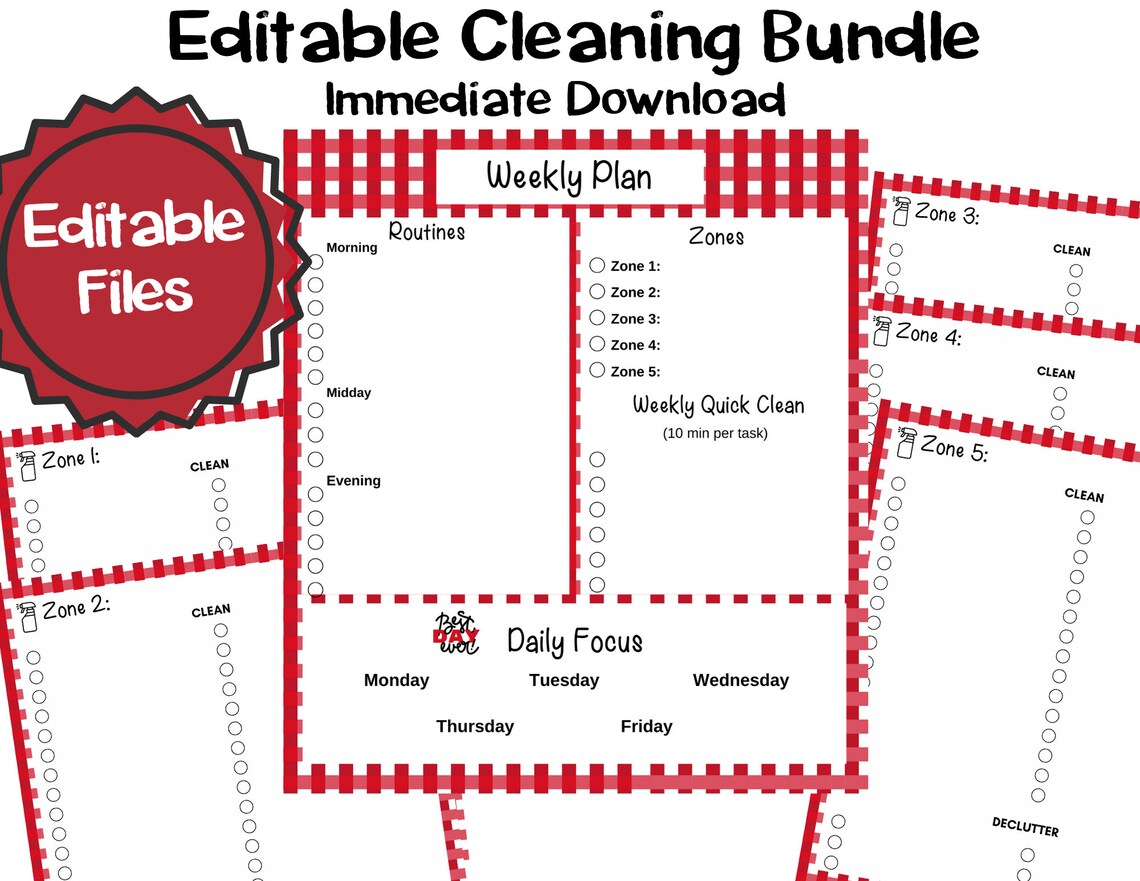 Printable Flylady Control Journal, Fly Lady Planner, Zone Cleaning ...