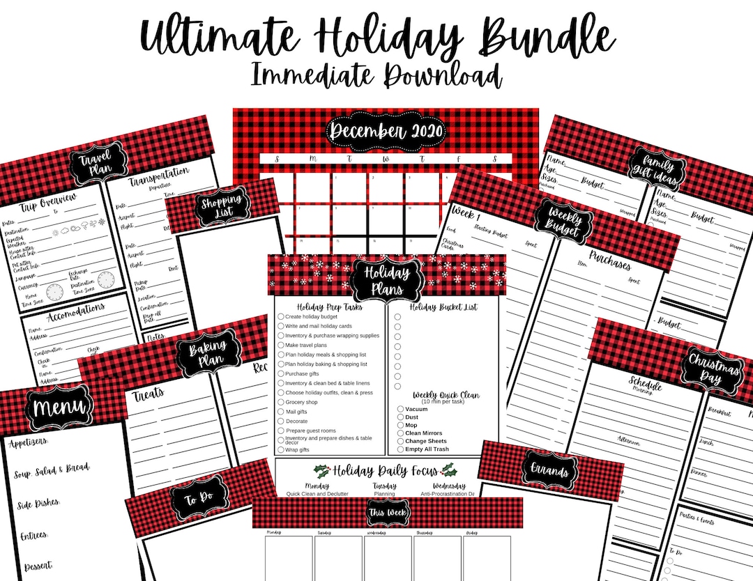 Printable Holiday Planner, Christmas Planner, Flylady Control Journal ...