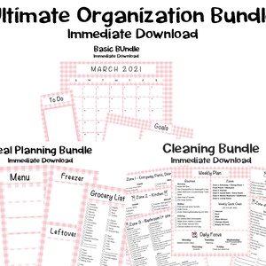Printable Ultimate Organization Bundle, Meal Planning, Cleaning Routine ...