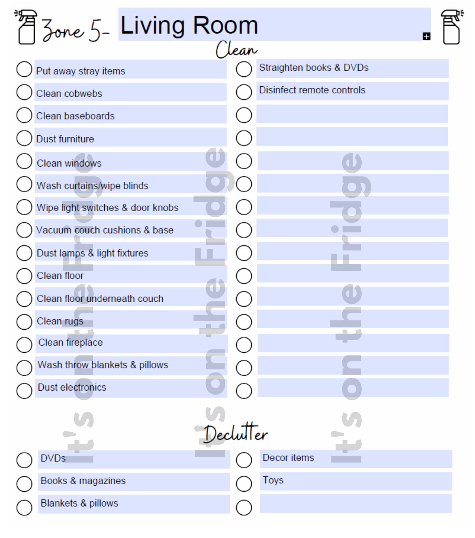 Printable Flylady Control Journal, Fly Lady Planner, Zone Cleaning ...