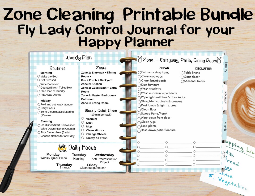 Printable Flylady Control Journal, Fly Lady Planner, Zone Cleaning ...