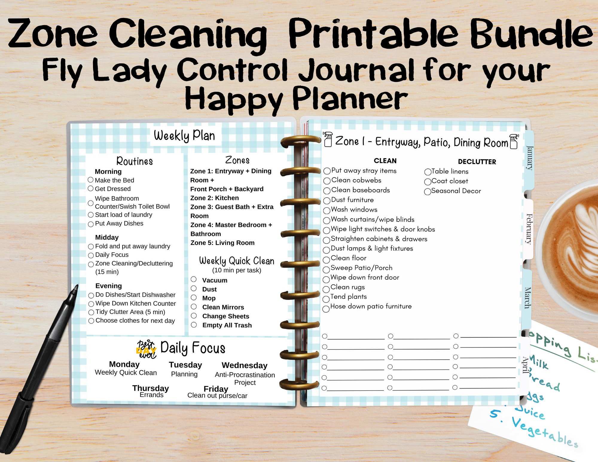 Printable Flylady Control Journal, Fly Lady Planner, Zone Cleaning ...