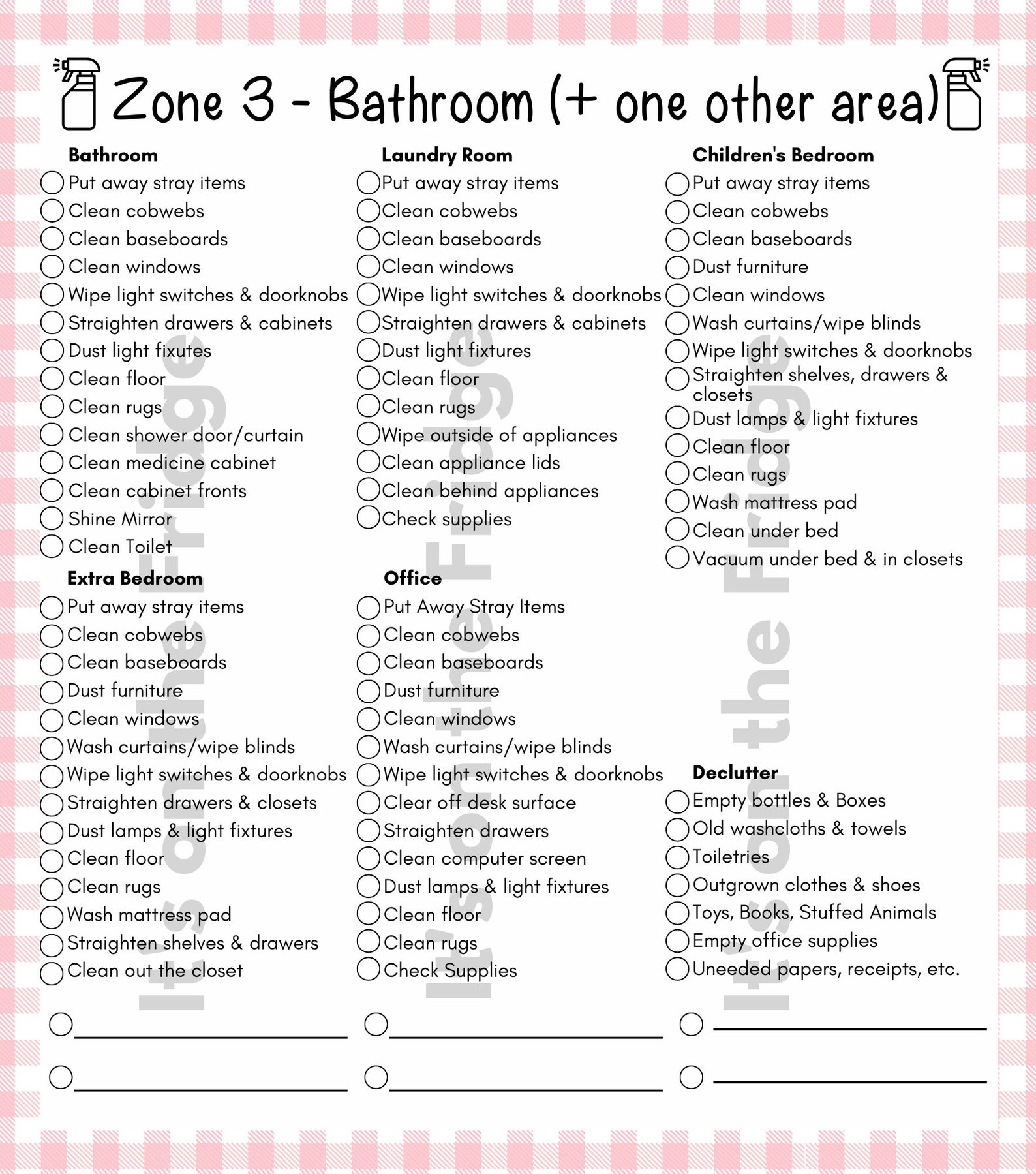 Printable Flylady Control Journal Fly Lady Planner Zone | Etsy