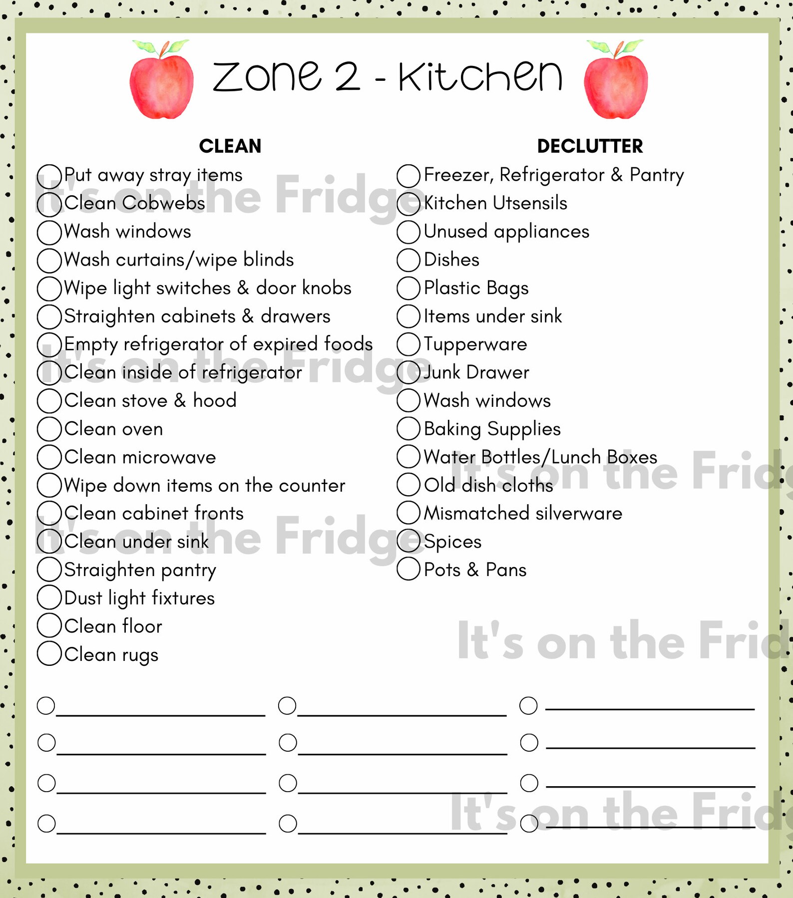 Printable Flylady Control Journal, Fly Lady Planner, Zone Cleaning ...