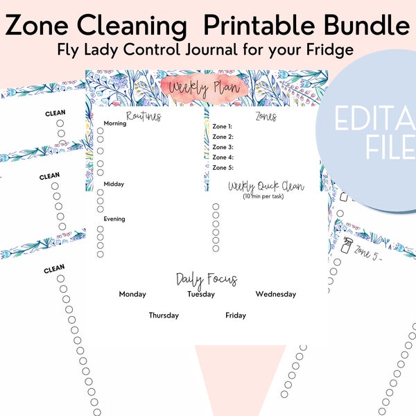 Printable Flylady Control Journal, Fly Lady Planner, Zone Cleaning ...