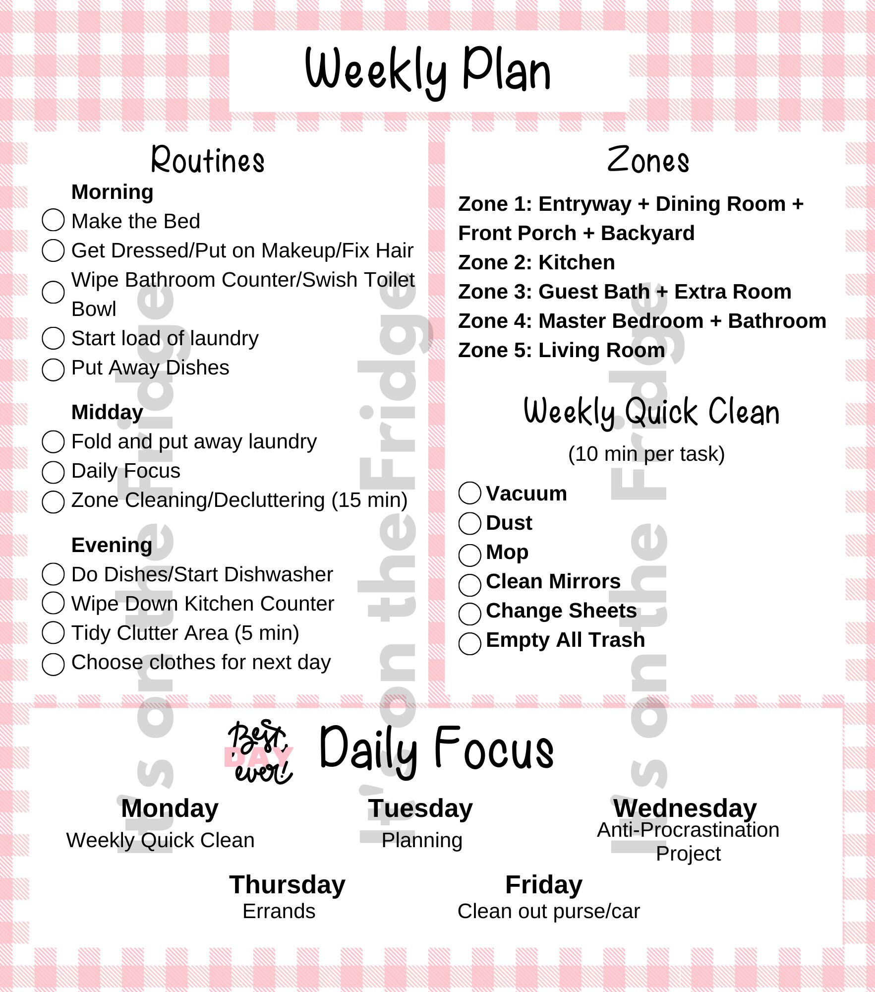Printable Ultimate Organization Bundle, Meal Planning, Cleaning Routine ...