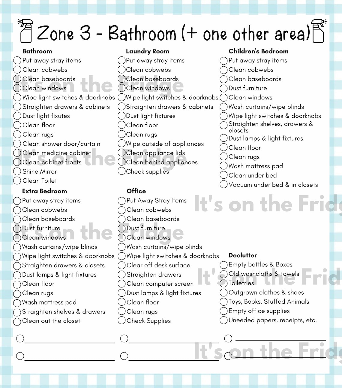 Printable Flylady Control Journal, Fly Lady Planner, Zone Cleaning ...