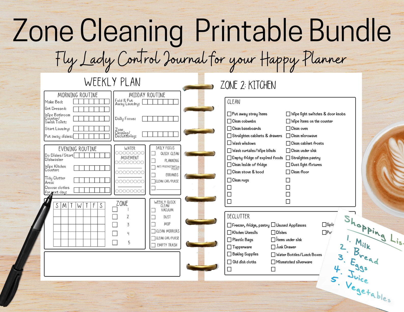 Printable Fly Lady Control Journal Happy Planner Zone - Etsy