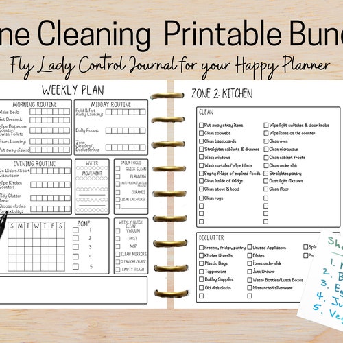 Printable Cleaning Checklist Fly Lady Control Journal Zone - Etsy