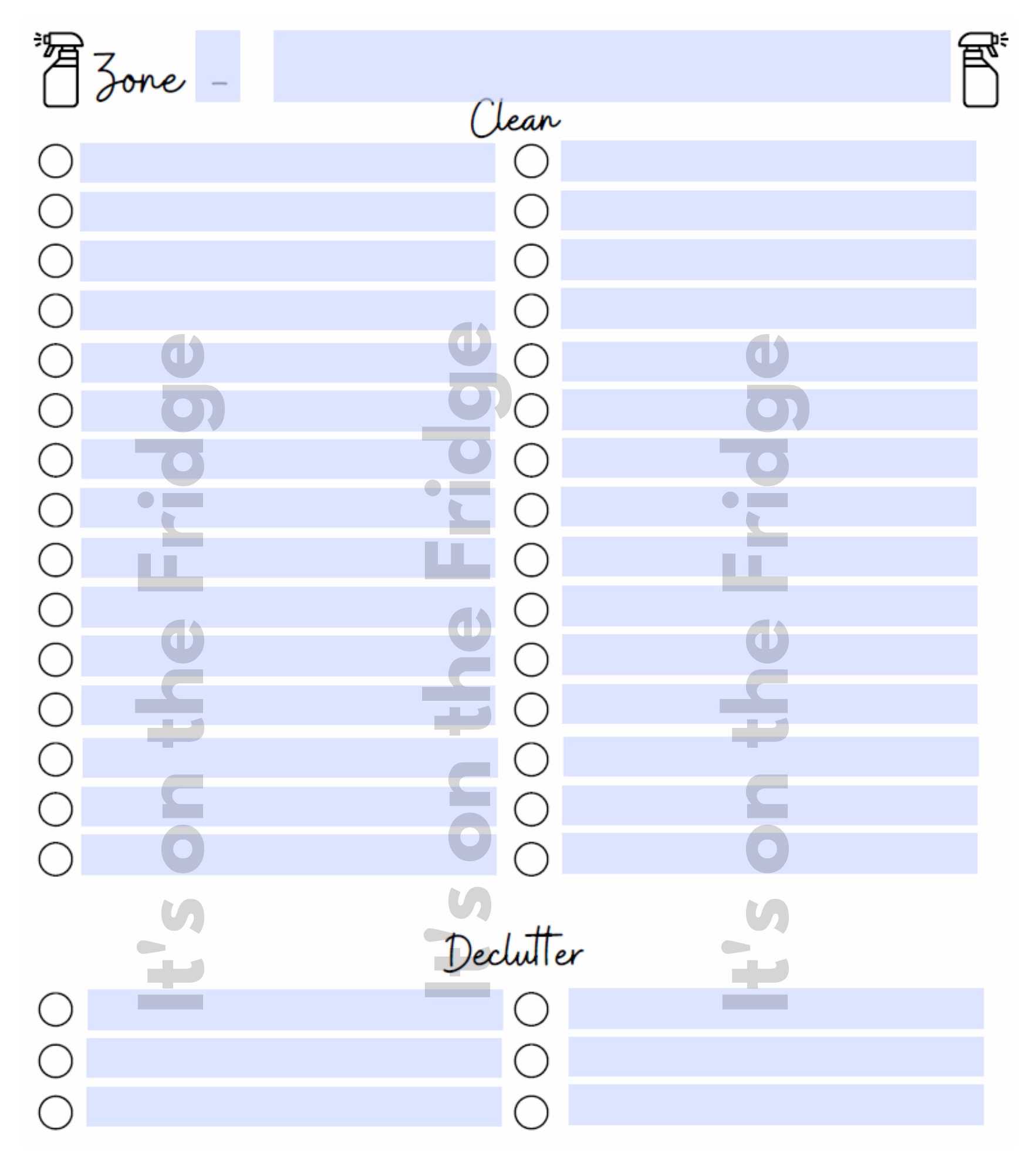 Printable Flylady Control Journal, Fly Lady Planner, Zone Cleaning ...