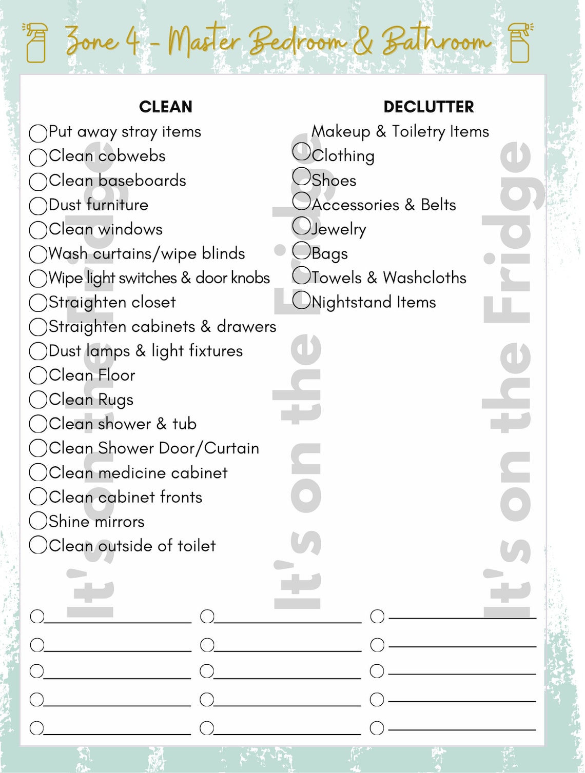 Printable Flylady Control Journal, Fly Lady Planner, Zone Cleaning ...