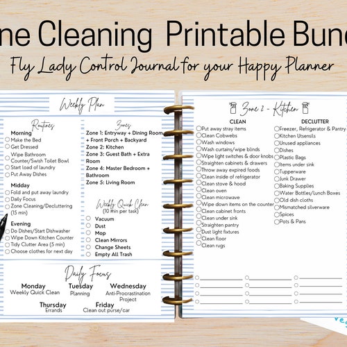 Printable Flylady Control Journal Fly Lady Planner Zone - Etsy