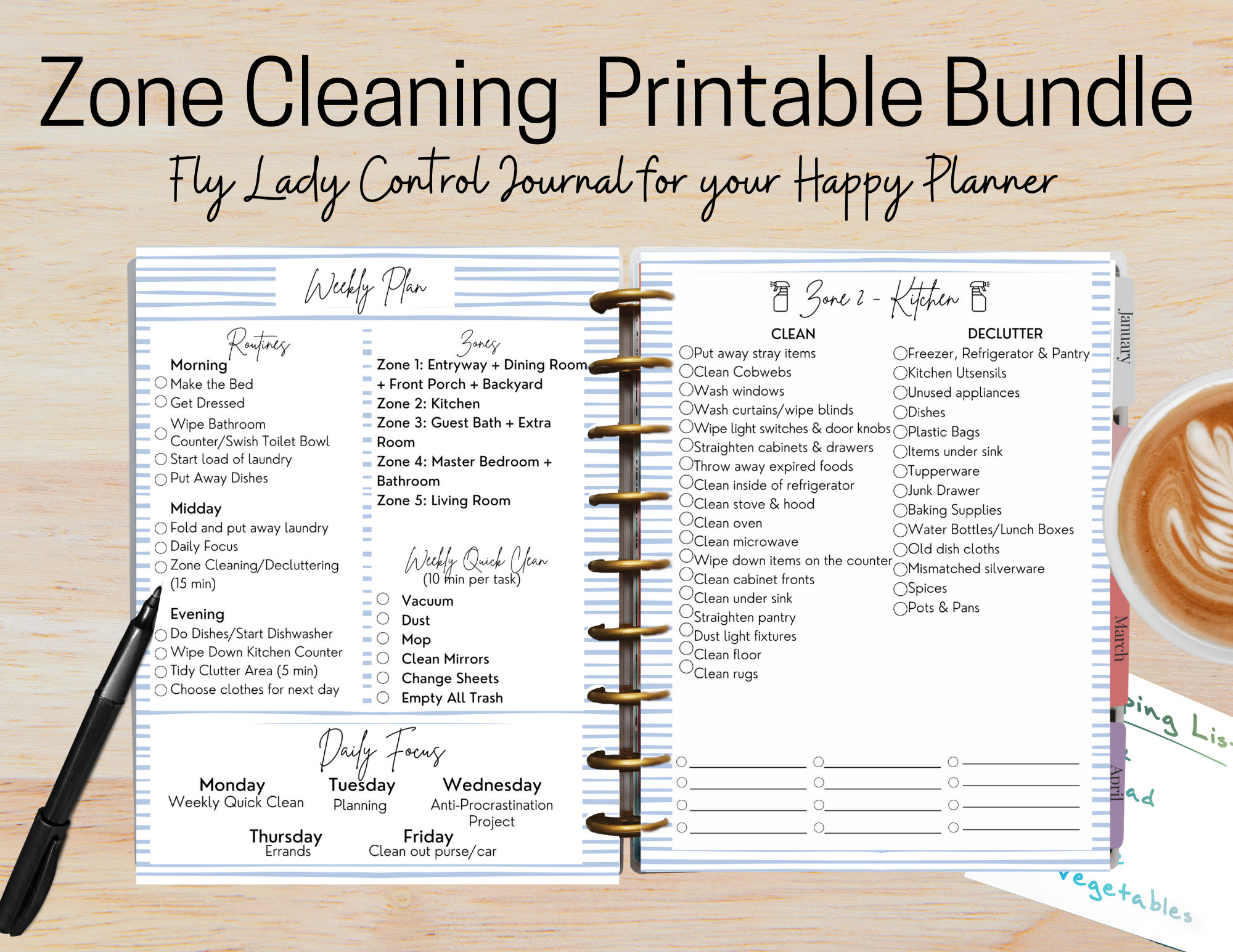 Printable Flylady Control Journal, Fly Lady Planner, Zone Cleaning ...