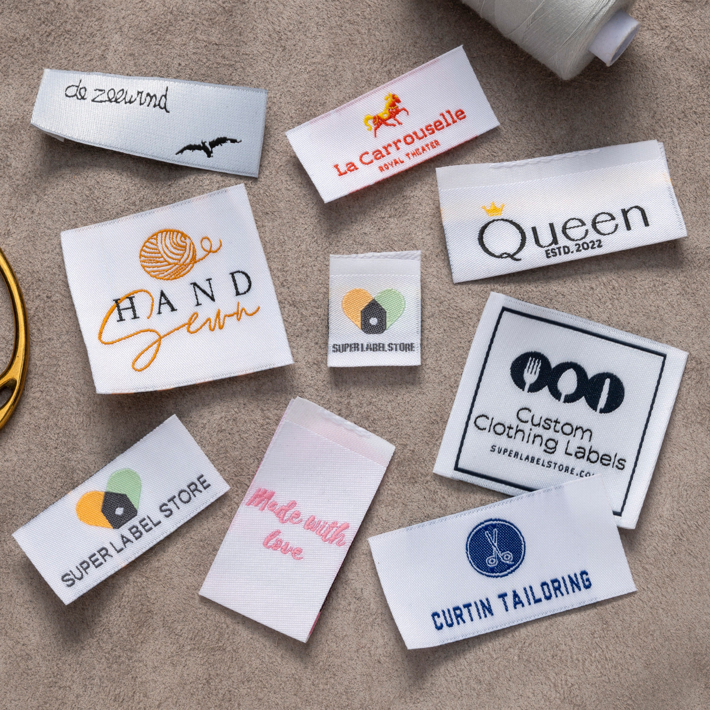 Large Custom Woven Clothing Labels With Logo/artwork/design up to 8 ...