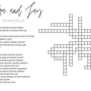Wedding Sip and Solve - Etsy