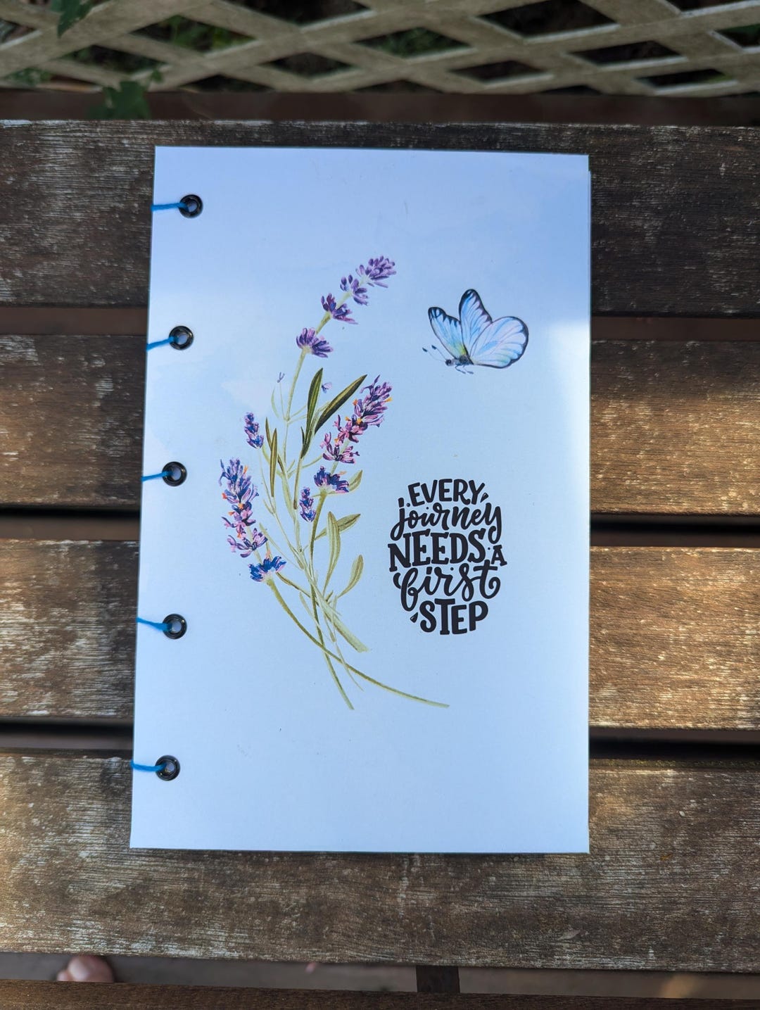 Handbound Lined Diary, Lavender Butterfly Design, Open Spine Journal - Etsy