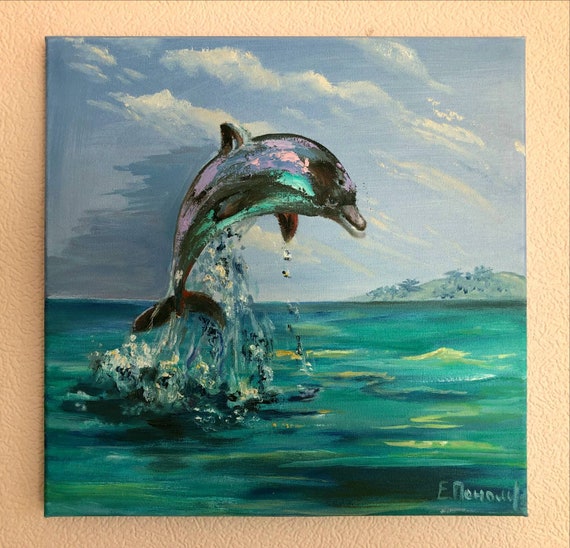 Paintings Of Dolphins Underwater