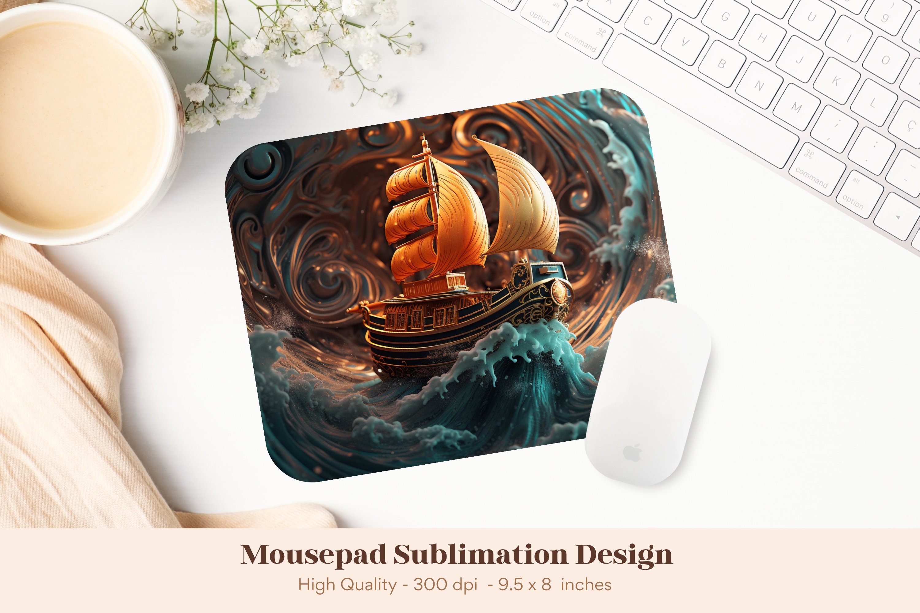 3d Mousepad Sublimation, 3d Sublimation Mousepad, Nautical Mousepad Png ...