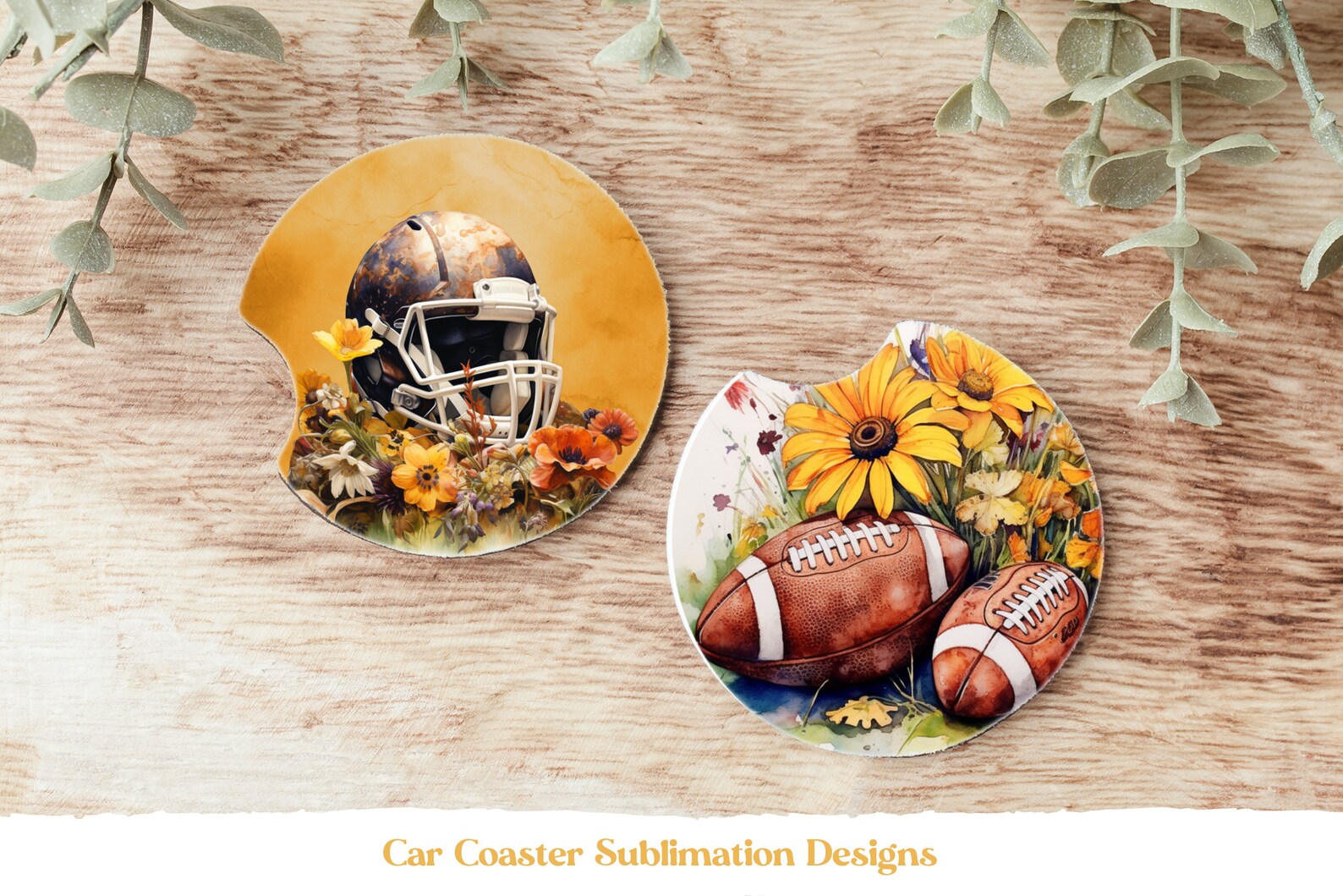 Football Car Coaster Png, Football Sublimation Designs, Football ...