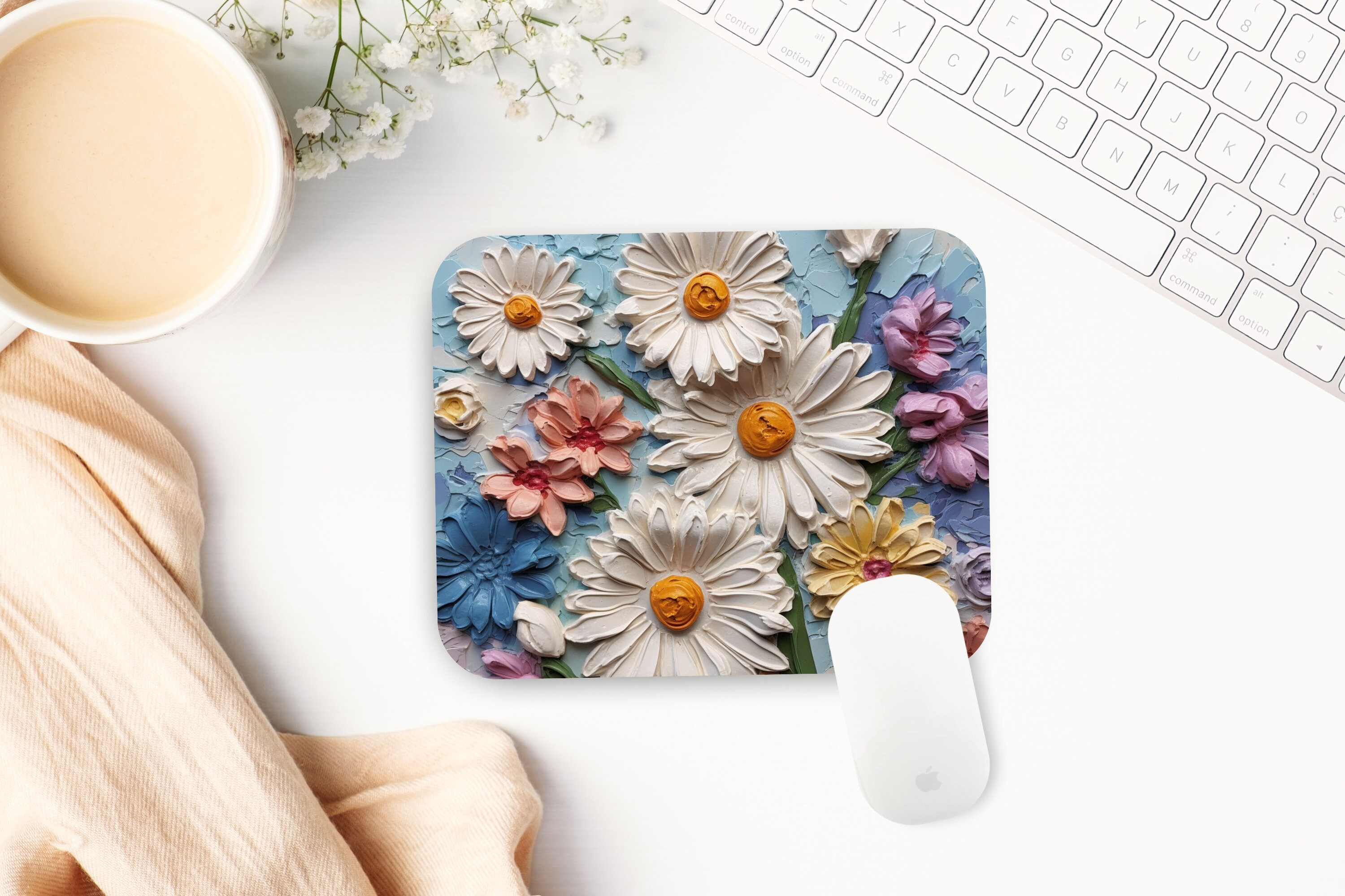 3d Mousepad Sublimation, 3d Sublimation Mousepad, Floral Mousepad Png ...