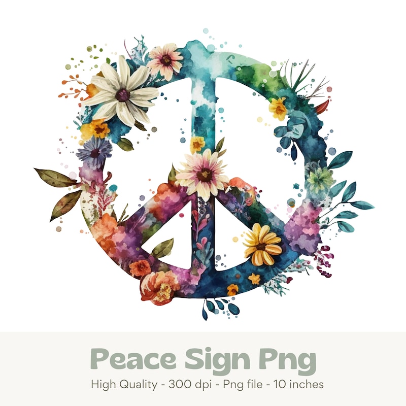 Flower Peace Sign - Etsy