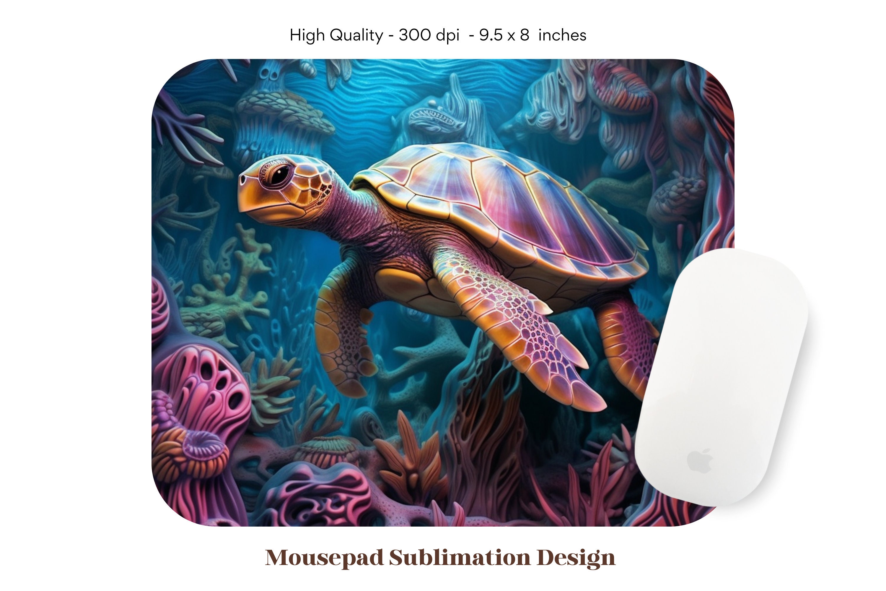 Sea Turtle Mousepad Png, Mouse Pad Sublimation Design, 3d Sublimation ...