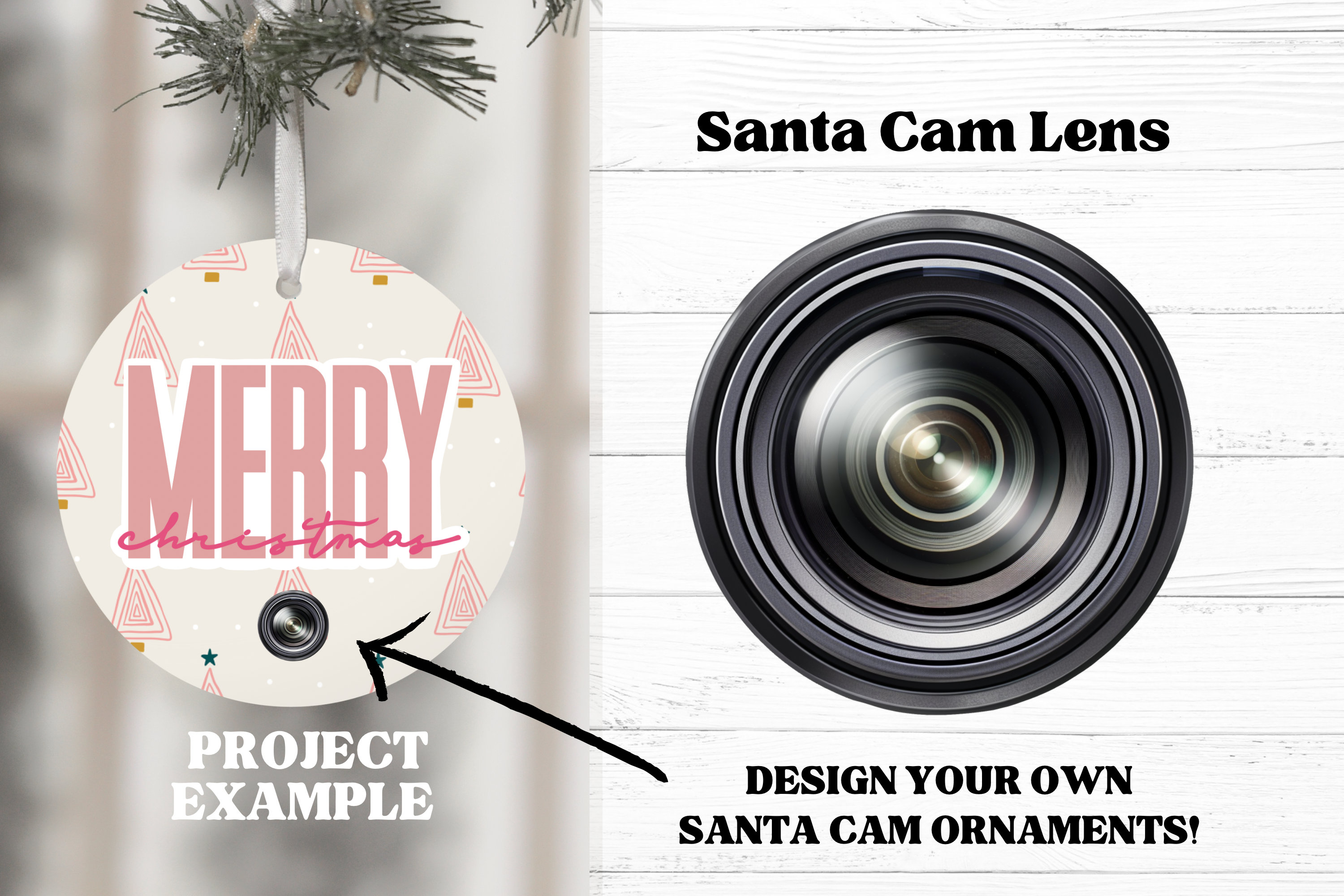 Santa Cam Png, Camera Lens Clipart, Christmas Ornament Sublimation Png ...