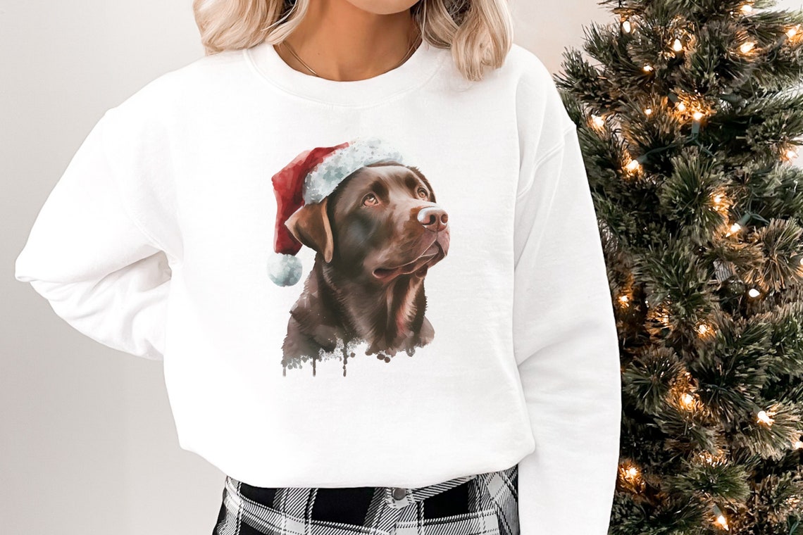 Chocolate Lab Png, Watercolor Christmas Dogs Png, Dog Sublimation ...