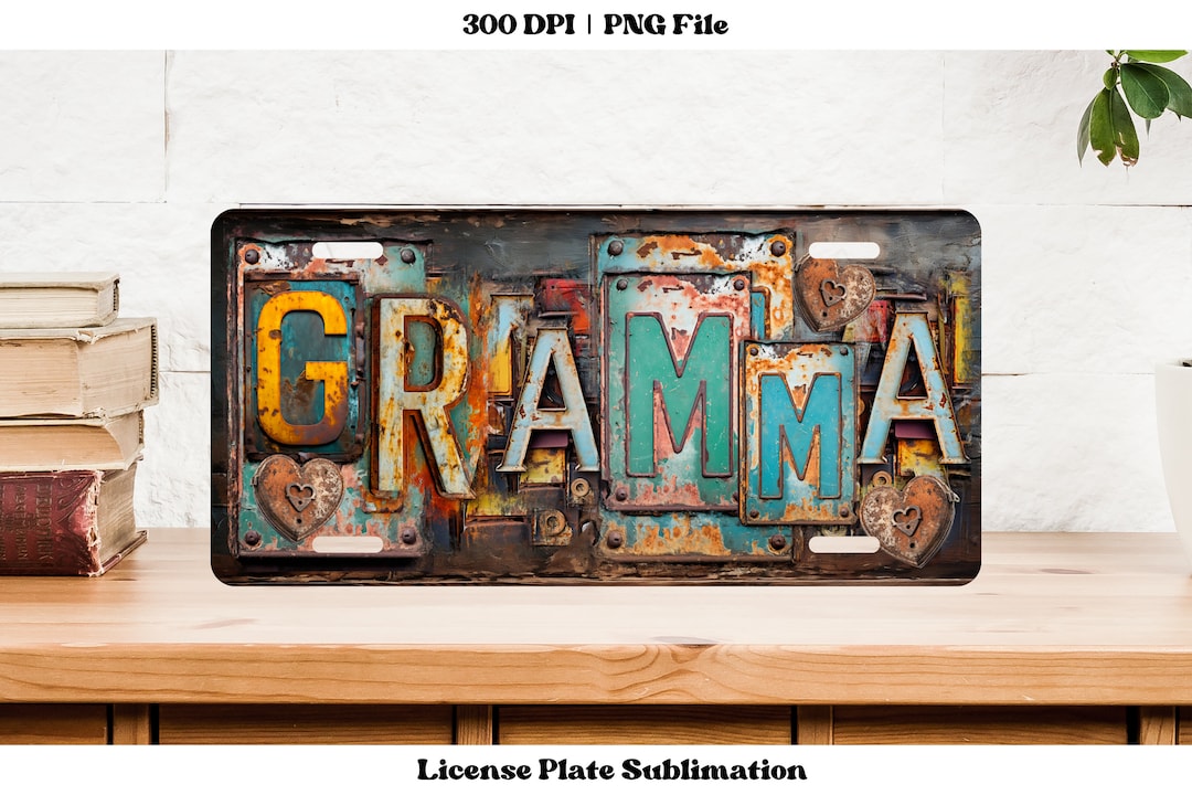License Plate Sublimation, License Plate Png, Gramma License Png ...