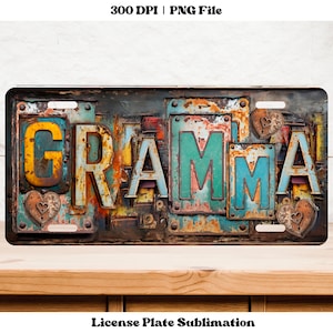 License Plate Sublimation, License Plate Png, Gramma License Png ...