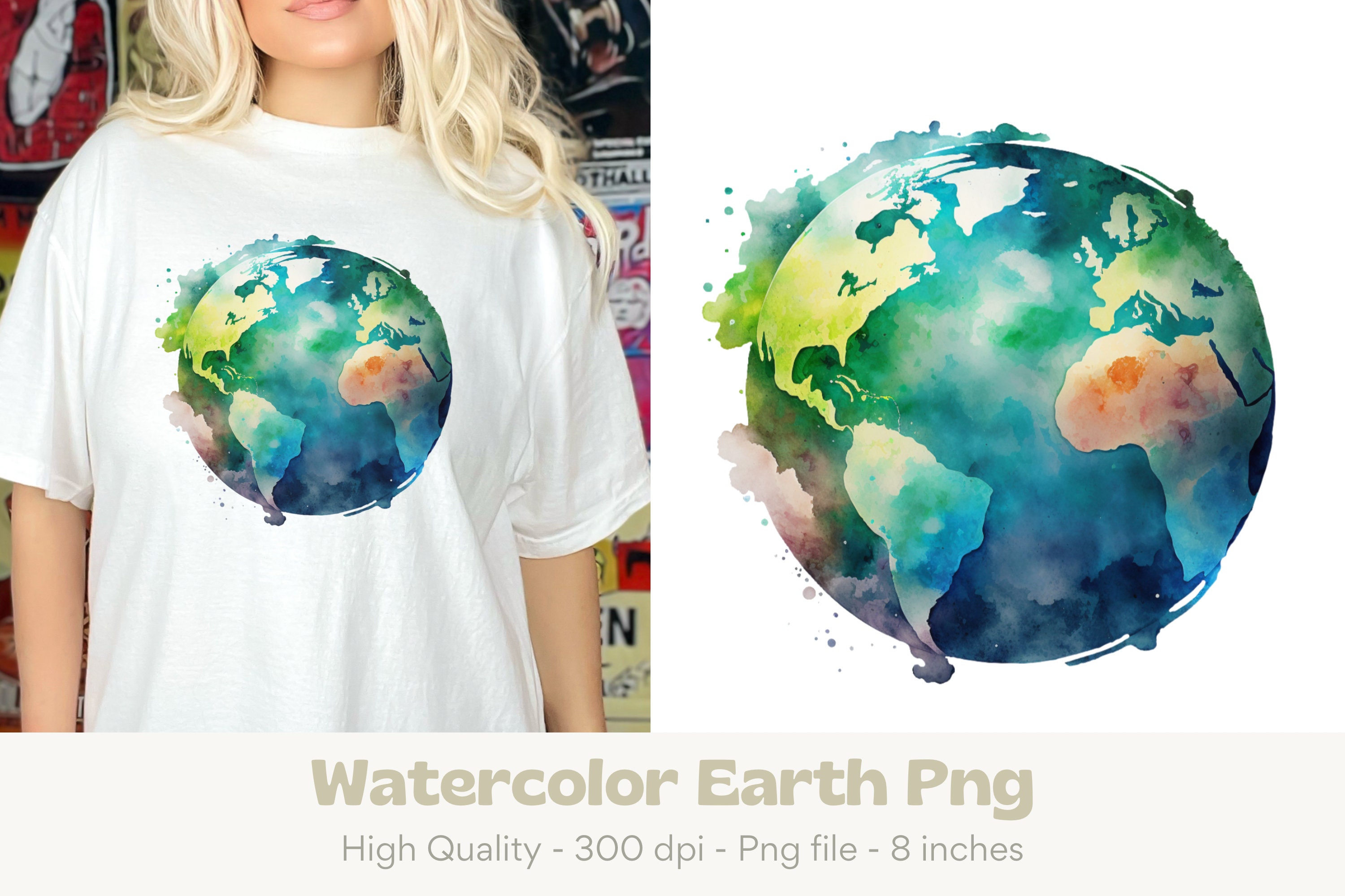 Watercolor Earth Png, Earth Day Png, Watercolor Earth Clipart, Earth ...
