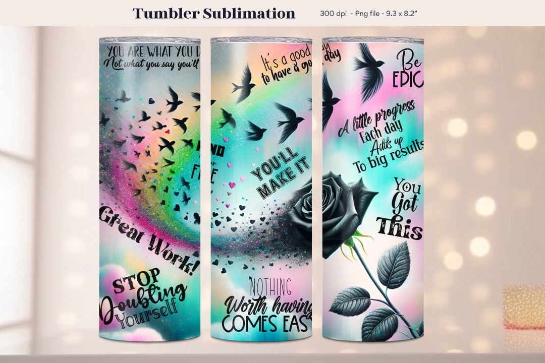 Positive Affirmations Tumbler Wrap, Daily Reminders Tumbler Png, 20 Oz ...