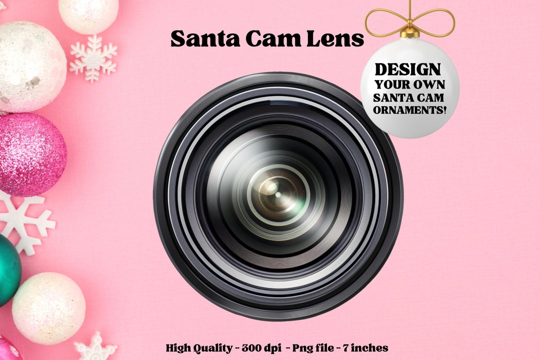 Santa Cam Ornament Png, Camera Lens Clipart, Christmas Sublimation Png ...