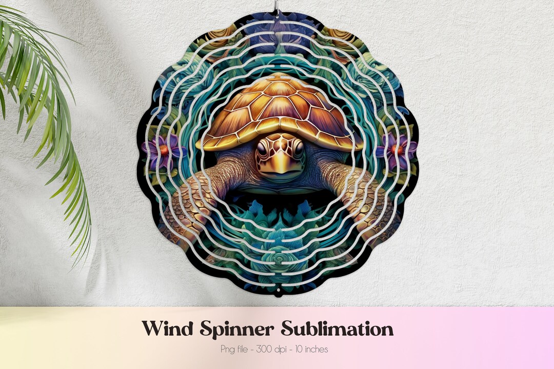Turtle Wind Spinner Png, Wind Spinner Turtle, 3d Sublimation Design ...