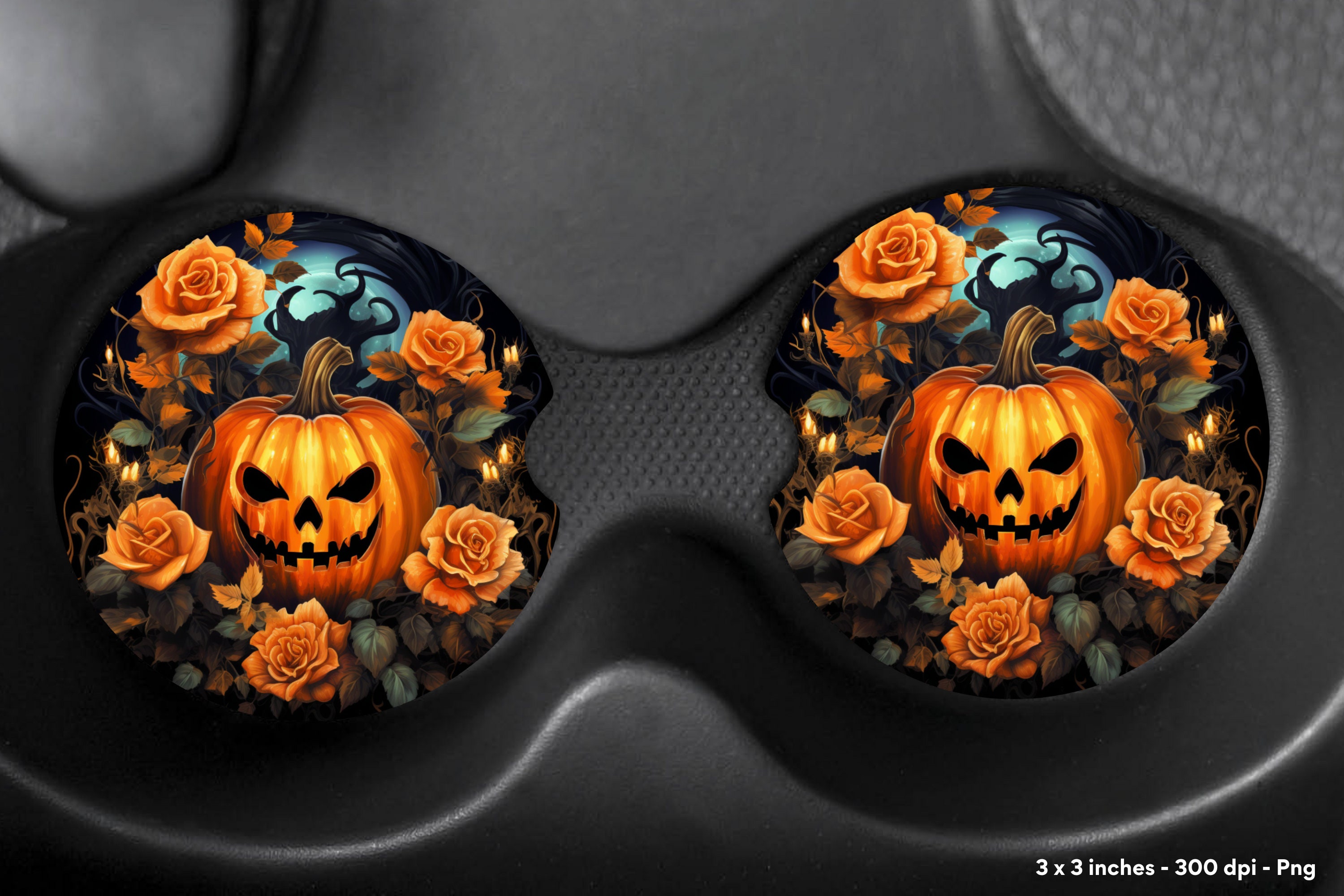 Pumpkin Car Coaster Png Fall Sublimation Designs Halloween - Etsy