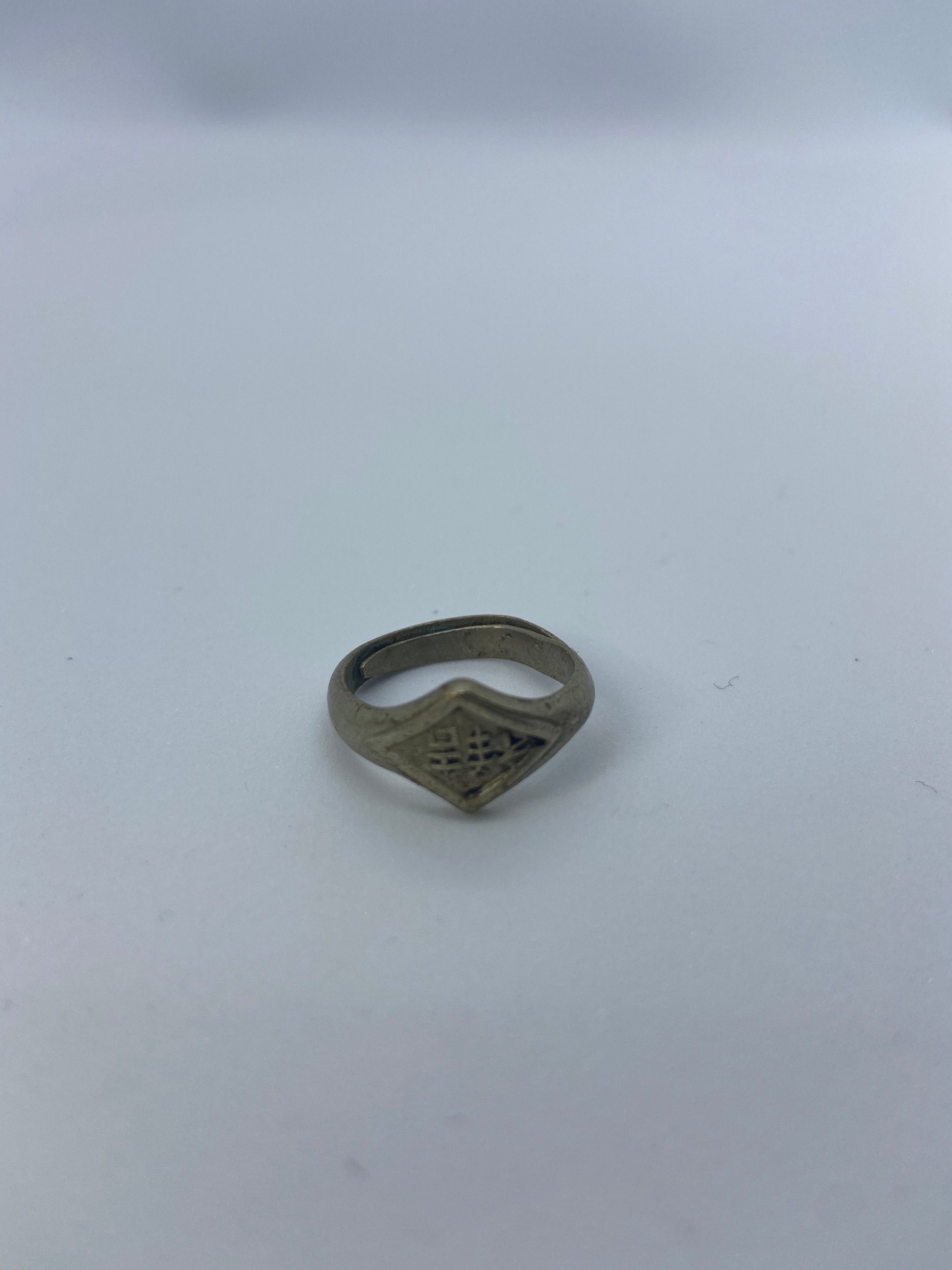 Vintage Ring With Chinese Characters, Adjustable, Silver - Etsy